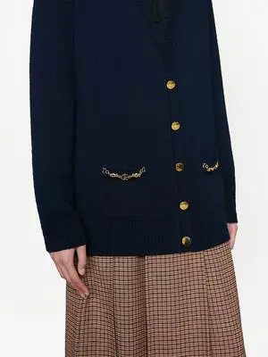 Gucci Chain-trim Button-front Knitted Cardigan