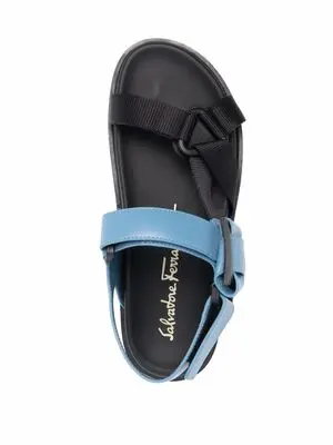 FERRAGAMO Leather Strappy Sandals - Blue
