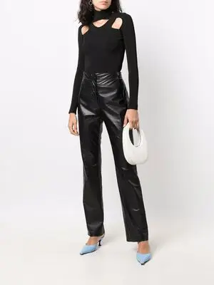 Coperni Cut-out Ribbed Sweater - Black