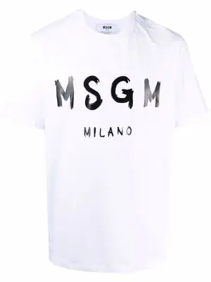 MSGM Logo-print Cotton T-shirt - White