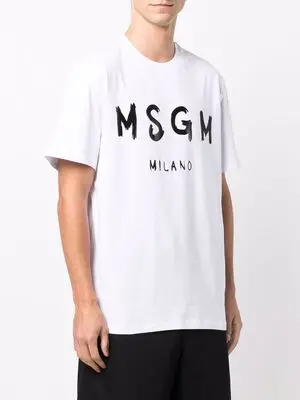 MSGM Logo-print Cotton T-shirt - White