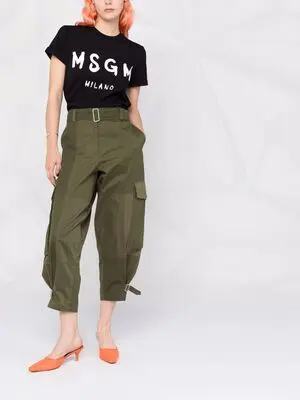 MSGM Logo-print Short-sleeved T-shirt - Black