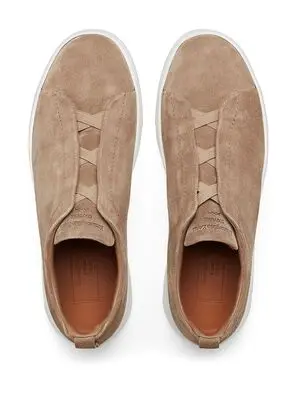 Zegna Triple Stitch Slip-on Sneakers - Neutrals