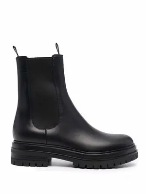 GIANVITO ROSSI Chunky Leather Chelsea Boots - Black