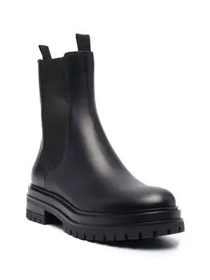 GIANVITO ROSSI Chunky Leather Chelsea Boots - Black