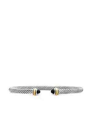 David Yurman 18kt Yellow Gold And Sterling Classic Cable Bracelet - Silver