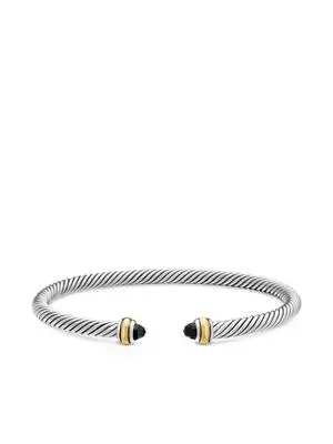 David Yurman 18kt Yellow Gold And Sterling Classic Cable Bracelet - Silver