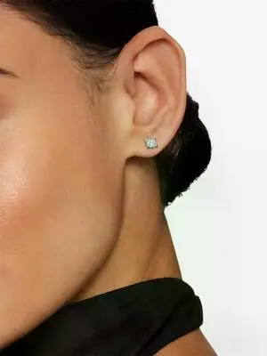 David Yurman 18kt White Gold Petite Chatelaine Diamond Stud Earrings - Silver