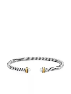 David Yurman 18kt Yellow Gold And Sterling Classic Cable Bracelet - Silver