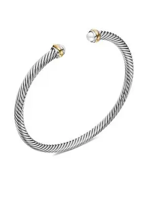 David Yurman 18kt Yellow Gold And Sterling Classic Cable Bracelet - Silver