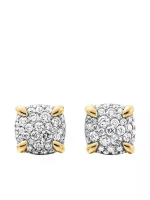 David Yurman 18kt Yellow Diamond Pavé Stud Earrings - Gold