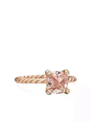 David Yurman 18kt Rose Gold Chatelaine Morganite And Diamond Ring - Pink