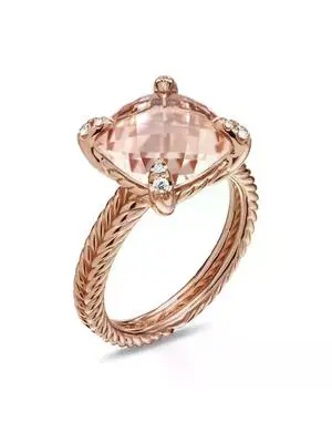 David Yurman 18kt Rose Gold Chatelaine Morganite And Diamond Ring - Pink