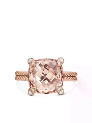 David Yurman 18kt Rose Gold Chatelaine Morganite And Diamond Ring - Pink