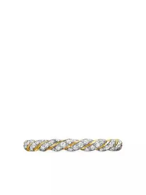 David Yurman 18kt Yellow Pavé Diamond Band Ring - Gold