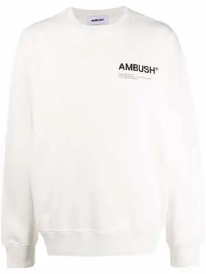 AMBUSH Logo-print Fleece Sweatshirt - White