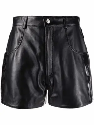 MANOKHI High-waisted Leather Shorts