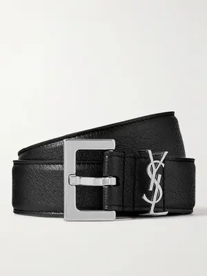 Saint Laurent 3cm Full-grain Leather Belt - Black