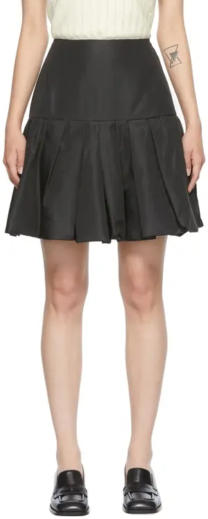 3.1 Phillip Lim 3.1 Phillip Lim Pink Taffeta Bubble Hem Miniskirt - Ba001 Black