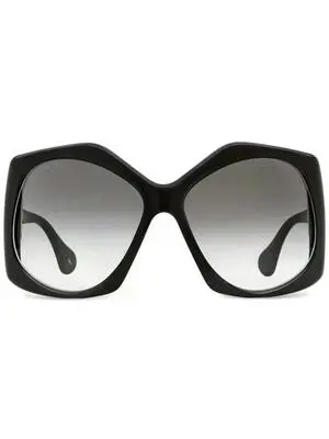 Gucci Logo-embellished Oversized Sunglasses - Black