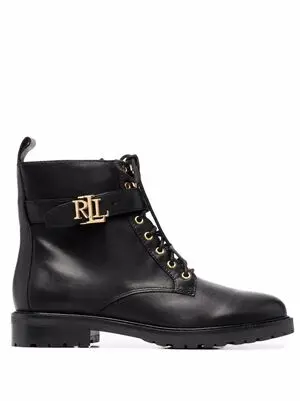 Ralph Lauren Logo-plaque Leather Boots