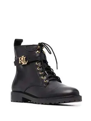 Ralph Lauren Logo-plaque Leather Boots