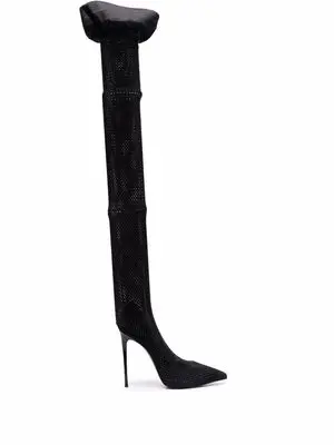LE SILLA Gilda Rhinestone Thigh-high Boots