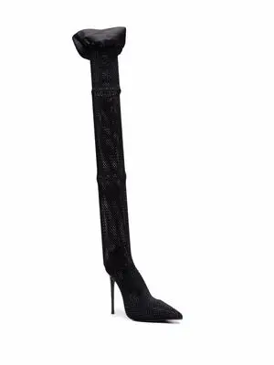 LE SILLA Gilda Rhinestone Thigh-high Boots