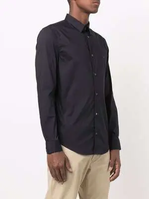 Emporio Armani Logo-patch Longsleeved Shirt - Blue