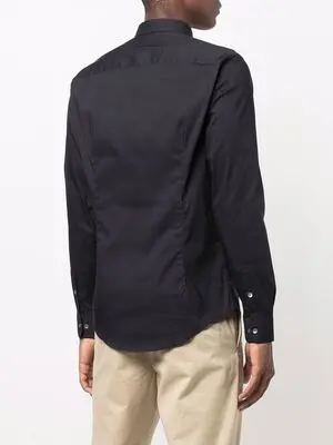 Emporio Armani Logo-patch Longsleeved Shirt - Blue
