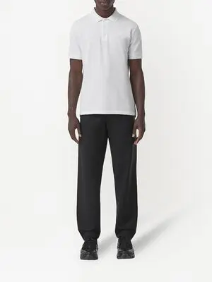 Burberry Monogram-embroidered Polo Shirt - White