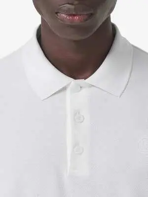 Burberry Monogram-embroidered Polo Shirt - White