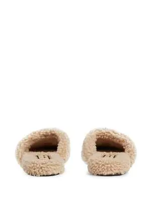 Gucci Interlocking G Shearling Flat Slippers