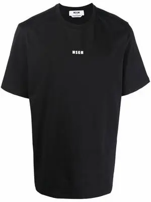 MSGM Logo-print Cotton T-shirt - Black