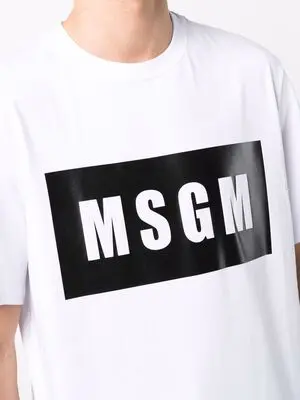 MSGM Logo-print Cotton T-shirt - White