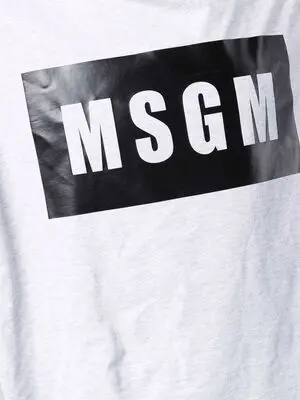 MSGM Logo-print Cotton T-shirt - Grey
