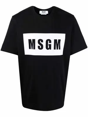 MSGM Logo-print Cotton T-shirt - Black