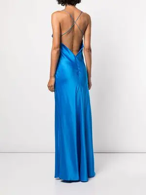 Michelle Mason Bias-cut Gown - Blue