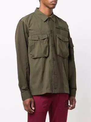 DIESEL® Khaki Cotton Blend Utility Shirt Jacket - Green