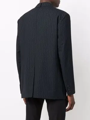 Valentino Garavani Monogram-jacquard Wool Jacket - Blue