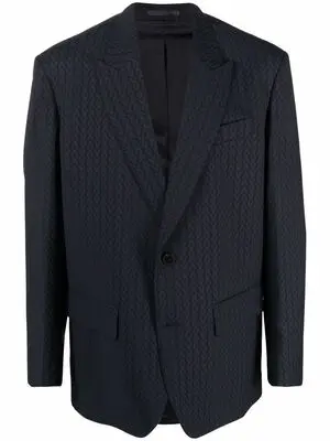 Valentino Garavani Monogram-jacquard Wool Jacket - Blue