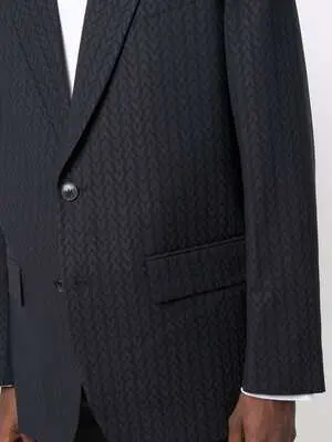 Valentino Garavani Monogram-jacquard Wool Jacket - Blue