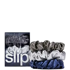 Slip Pure Silk Large Scrunchies 3-pack - Midnight