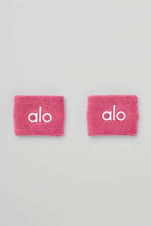 Alo Yoga Glow Terry Wristband 2-pack - Pink Fuchsia