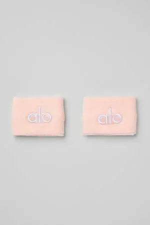 Alo Yoga ALO Glow Terry Wristband 2-Pack Powder Pink