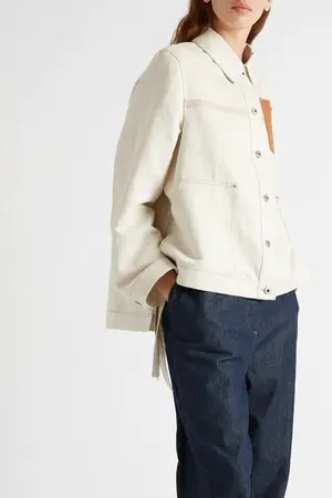 Loewe Leather-trimmed Denim Jacket
