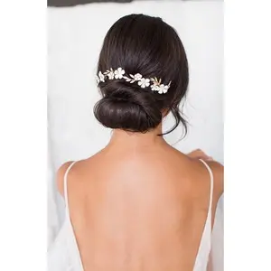 Brides & Hairpins Thisbe Floral Halo Comb - Gold