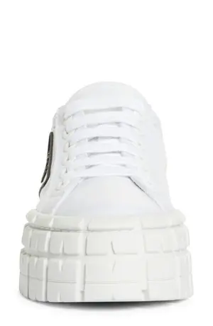 Prada Double Wheel Platform Sneakers - Bianco