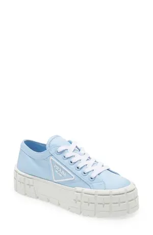 Prada Double Wheel Platform Sneakers Celeste