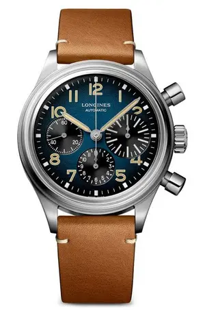 LONGINES Aviation Bigeye Automatic Chronograph Strap Watch - Petroleum